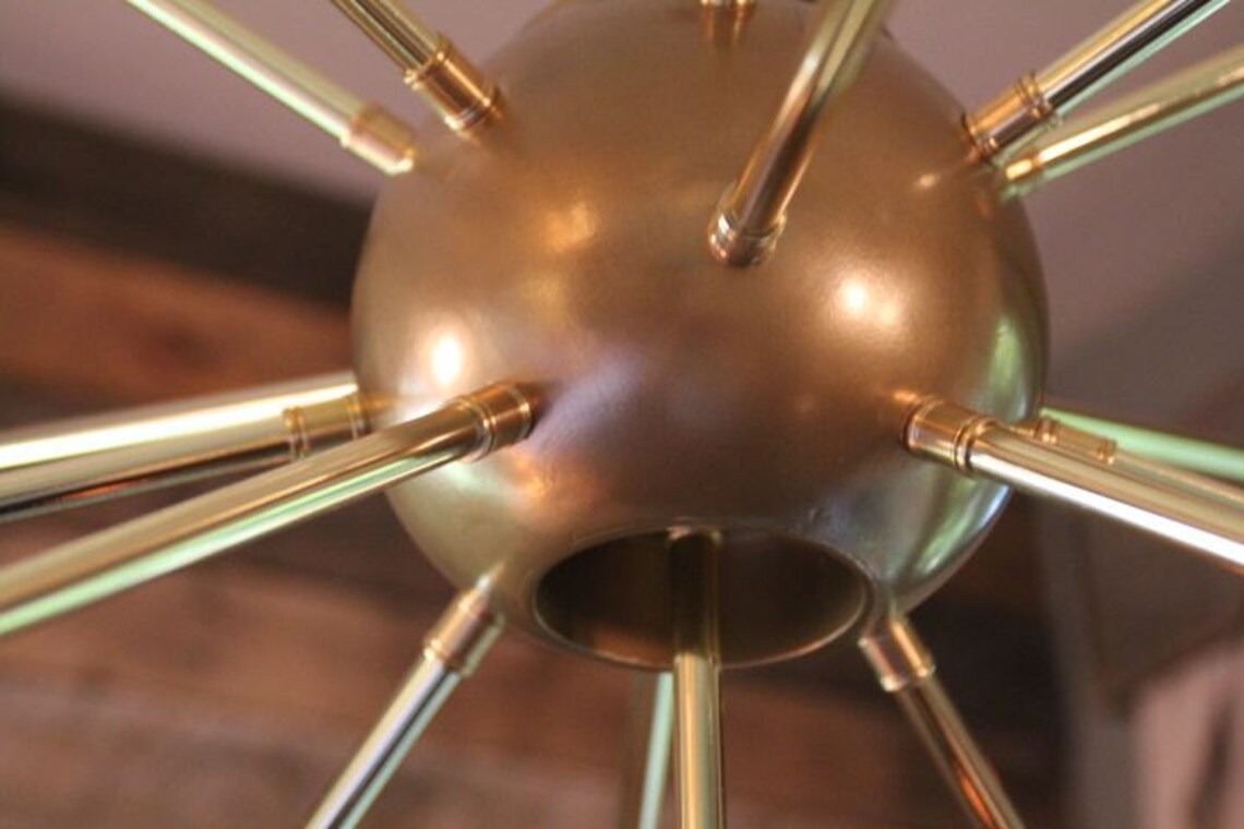 Large Brass Sputnik Vintage Inspired Chandelier With Candelabra 1910 ...