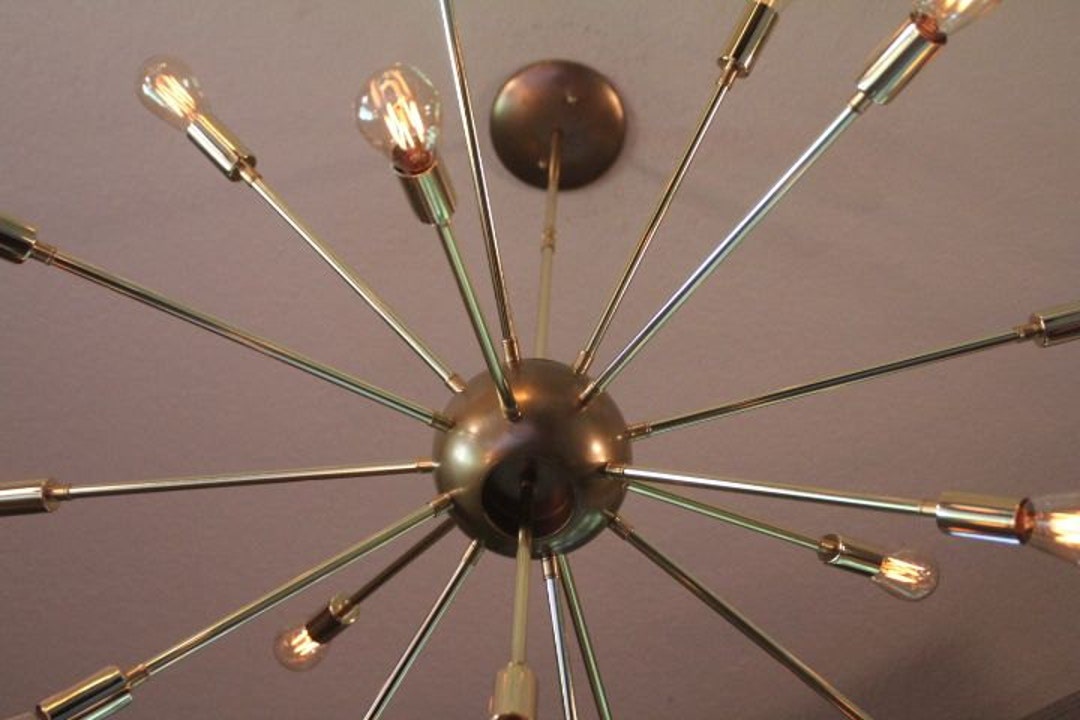 Large Brass Sputnik Vintage Inspired Chandelier With Candelabra 1910 ...