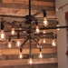 Large Antique Brass Sputnik Vintage Inspired Chandelier With Candelabra ...