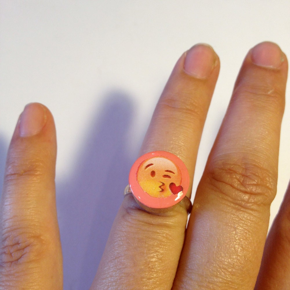 Mood Rings Emoji - Wooden Rings – Cute Handmade Rings - Painted Wood - Etsy