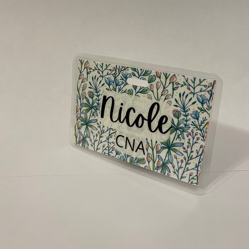 Badge Back Pink Blue Floral Custom - Etsy