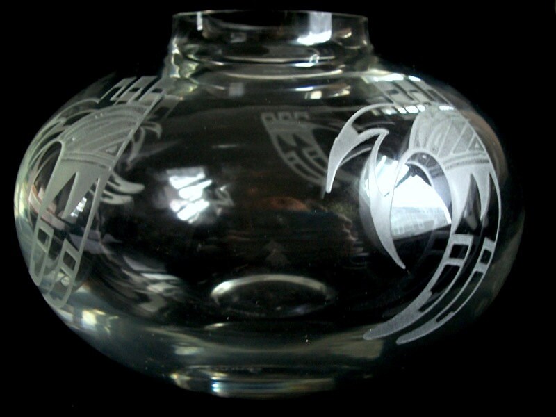 Hopi Songbird Etched Crystal Vase by PERRY COYLE 20/250 - Etsy