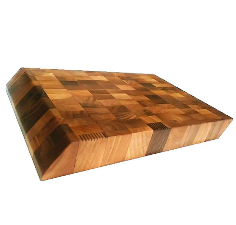 Walnut End Grain Butcher Block Cutting Board Chaotic Pattern - Etsy
