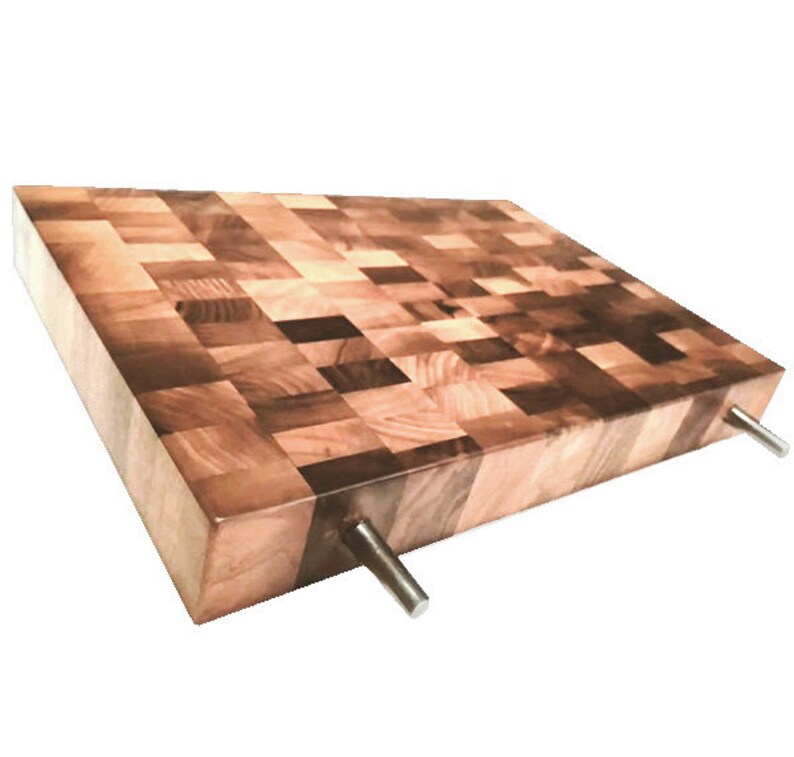 Walnut End Grain Butcher Block Cutting Board Chaotic Pattern - Etsy