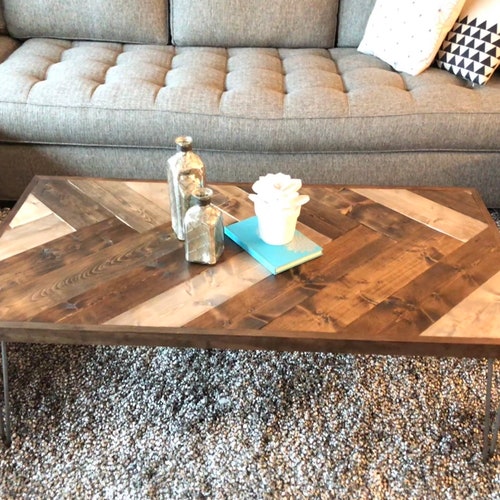 DIY Herringbone Coffee Table Plans - Etsy