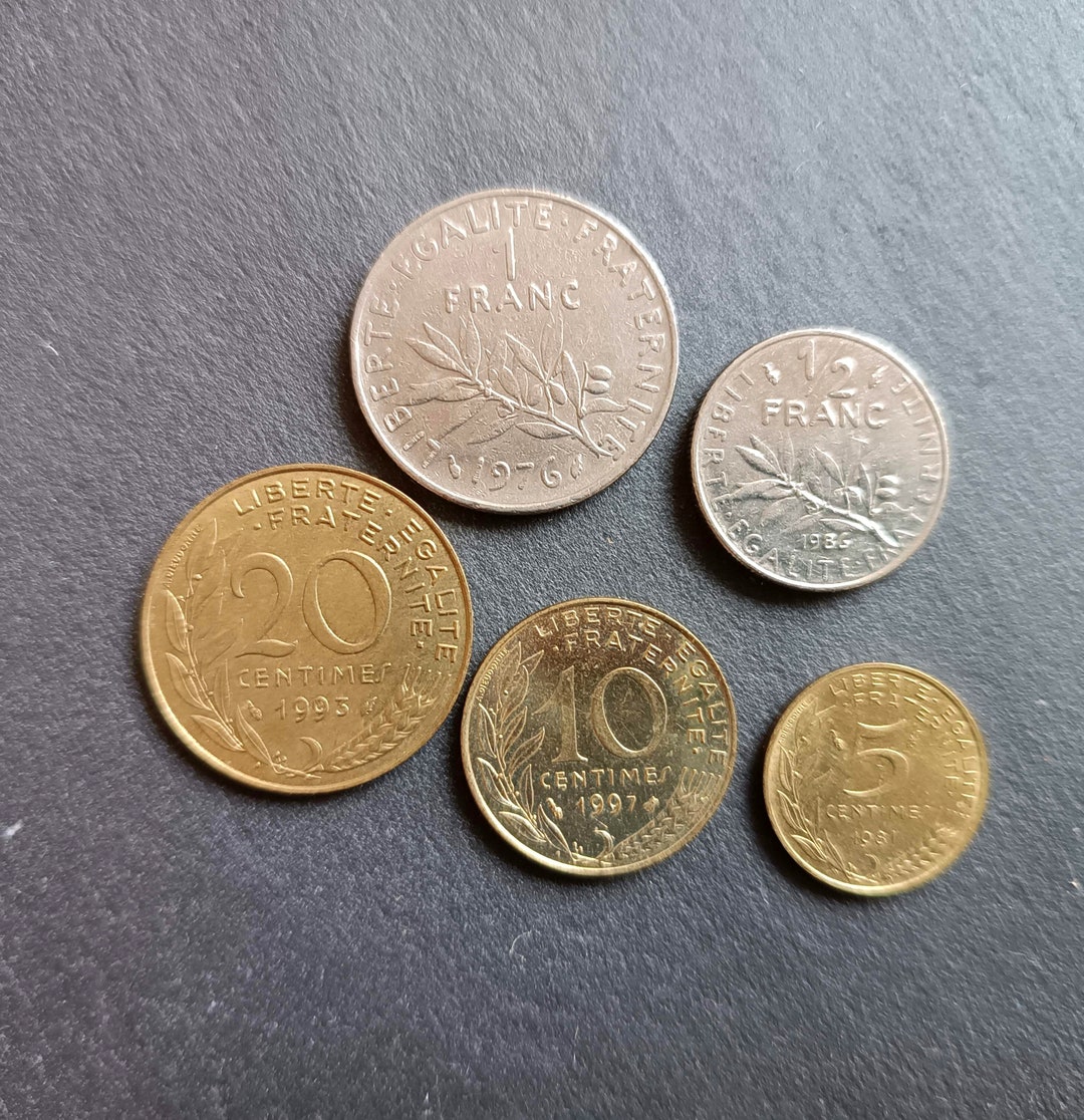 5 French Coins the Olds French Coins Francs Numismatics Collection - Etsy