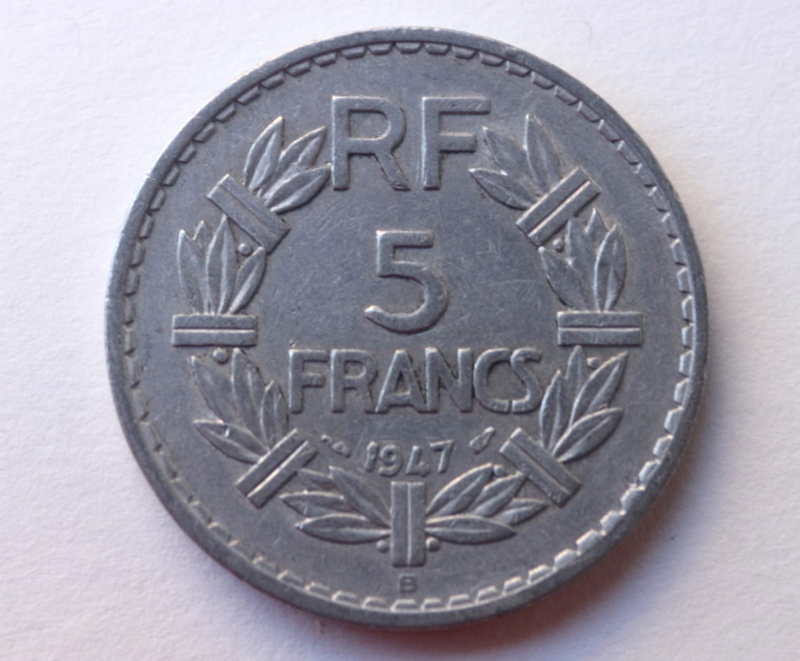 The Old French Currency 5F 5 Franc 1946/1947/1948/1949/1950 - Etsy