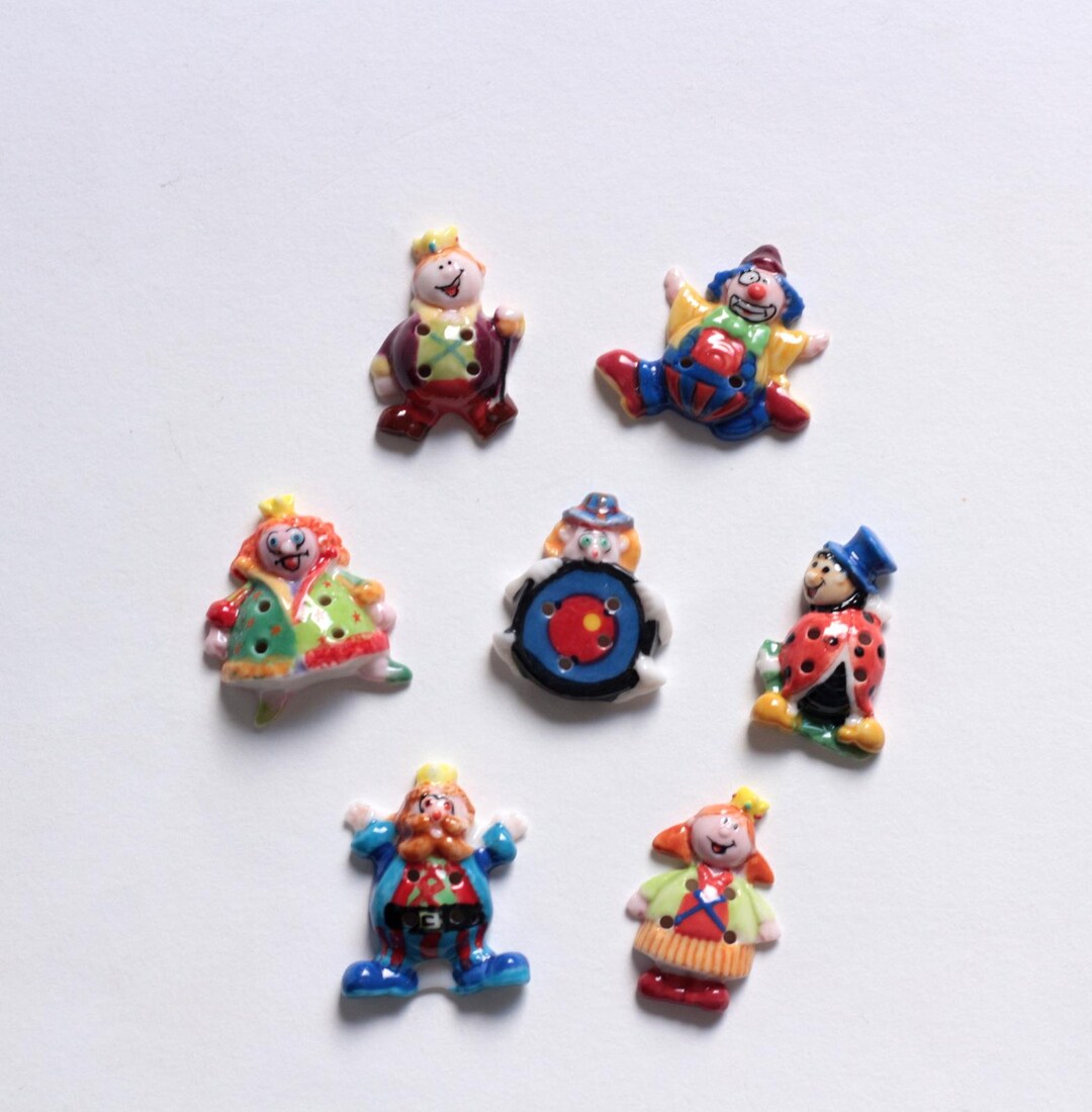 Fève Au Choix- Clowns- Fève-bouton- Fèves Gâteaux De Rois- Peint à Main ...