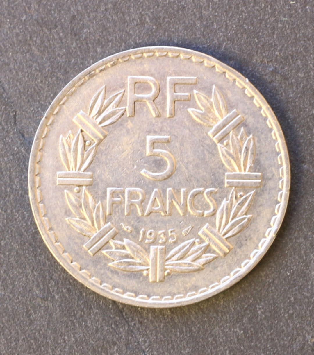 The Old French Currency - 5F- 5 Francs 1935- Coin - Collection - Etsy