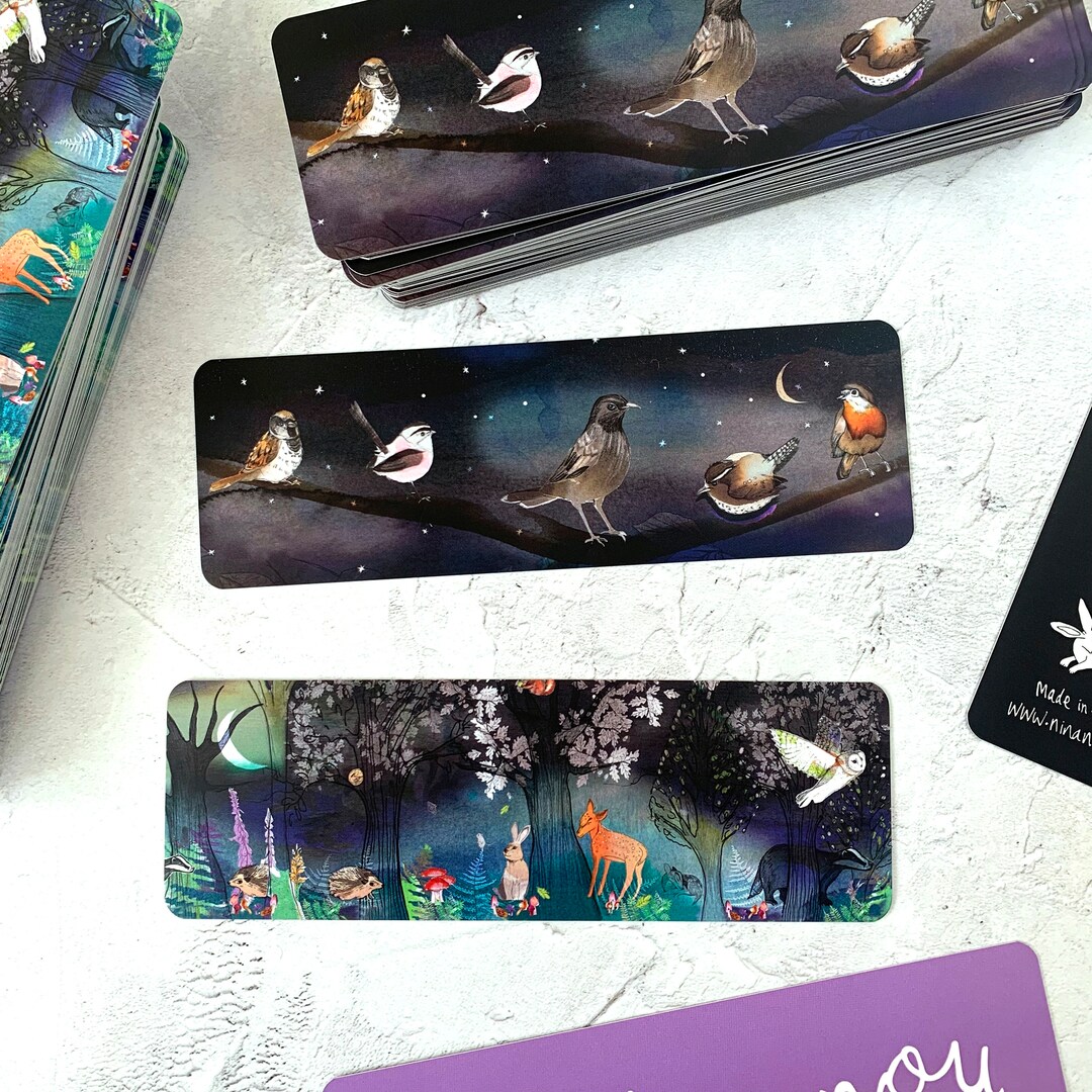 Woodland Animals Bookmark, Bird Bookmark, Wildlife Bookmark Set - Etsy