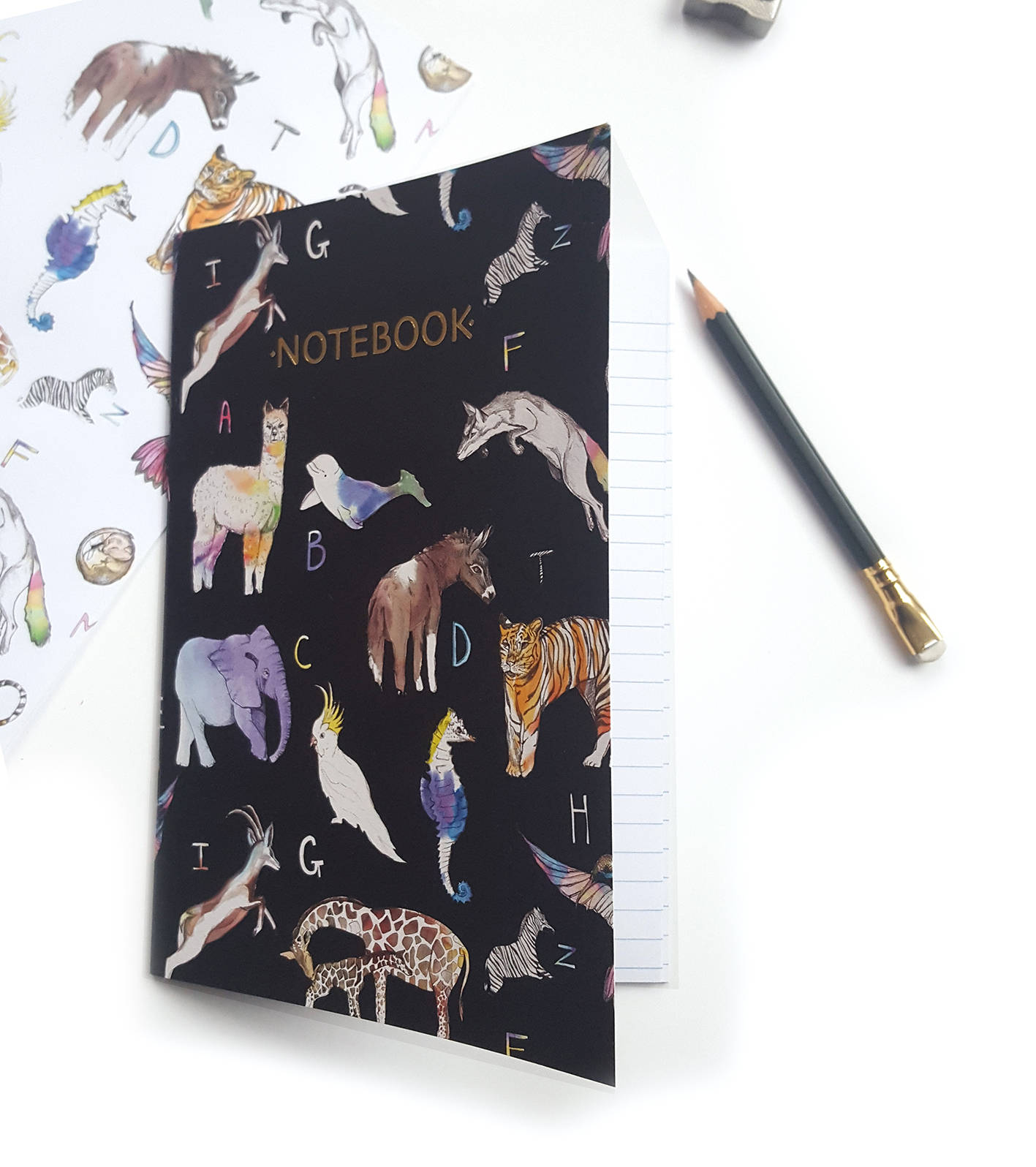 Black Animal Print A5 Notebook / Journal / Animal Lover Gift / | Etsy