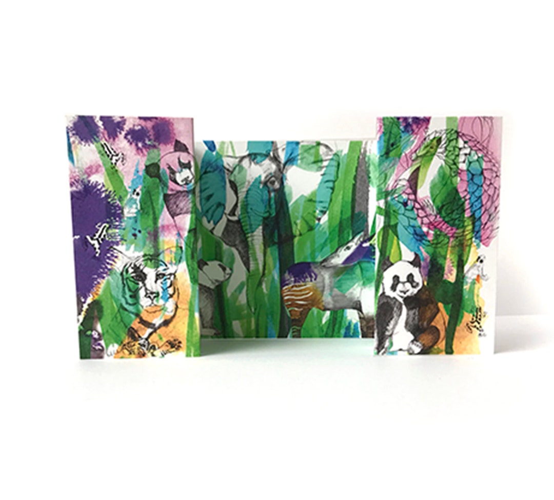 Rainforest Animals Greeting Card, Animals Stationery Set, Jungle Animal ...