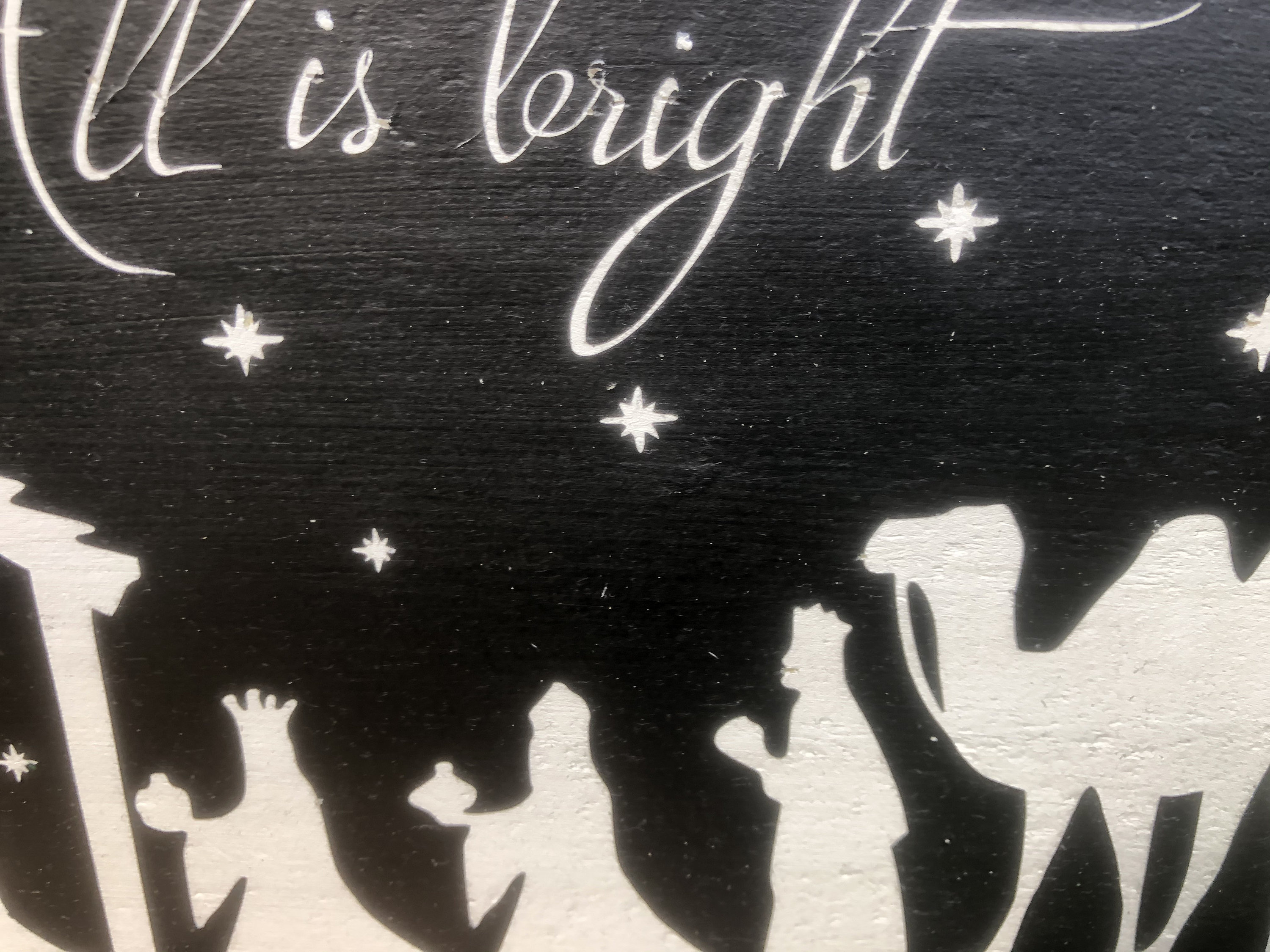 All is Calm All is Bright Nativity Painted Wood Sign 5 X - Etsy
