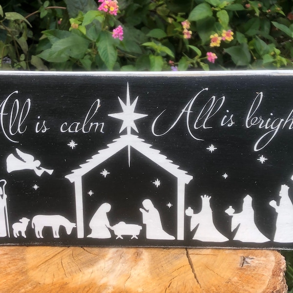 All is Calm All is Bright Sign - Etsy