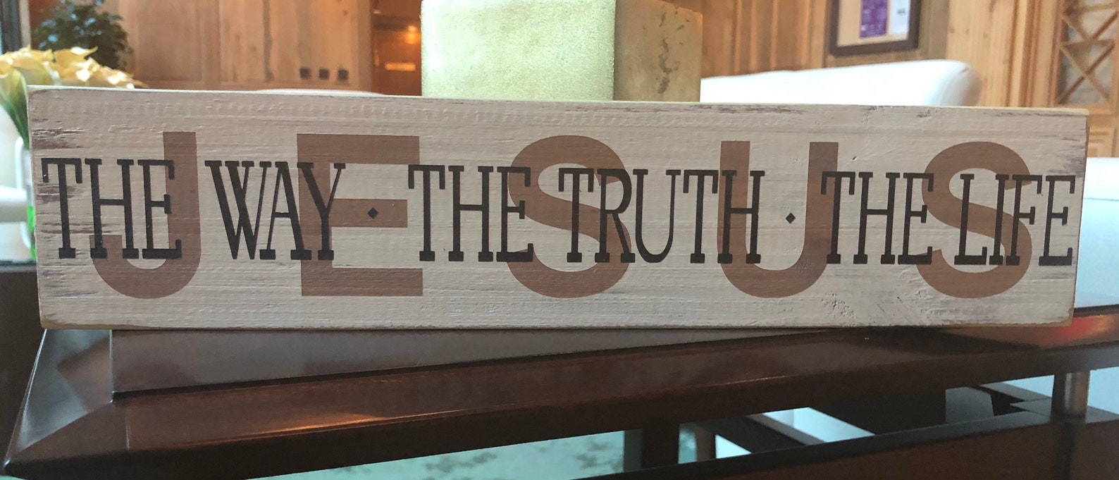 JESUS the Way the Truth the Life Wood Painted Sign | Etsy