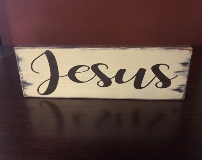 Jesus Wood Painted Sign, One Name Says It All Approx 3x10 1/4 - Etsy