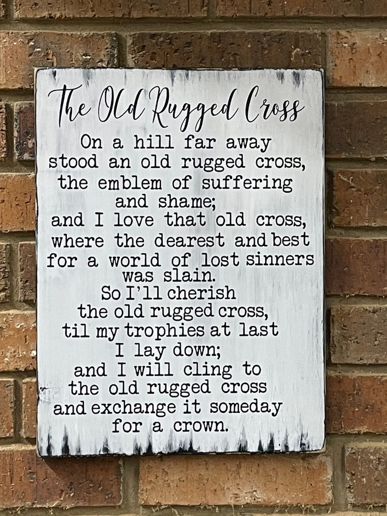 The Old Rugged Cross Wood Painted Sign 11x14 - Etsy