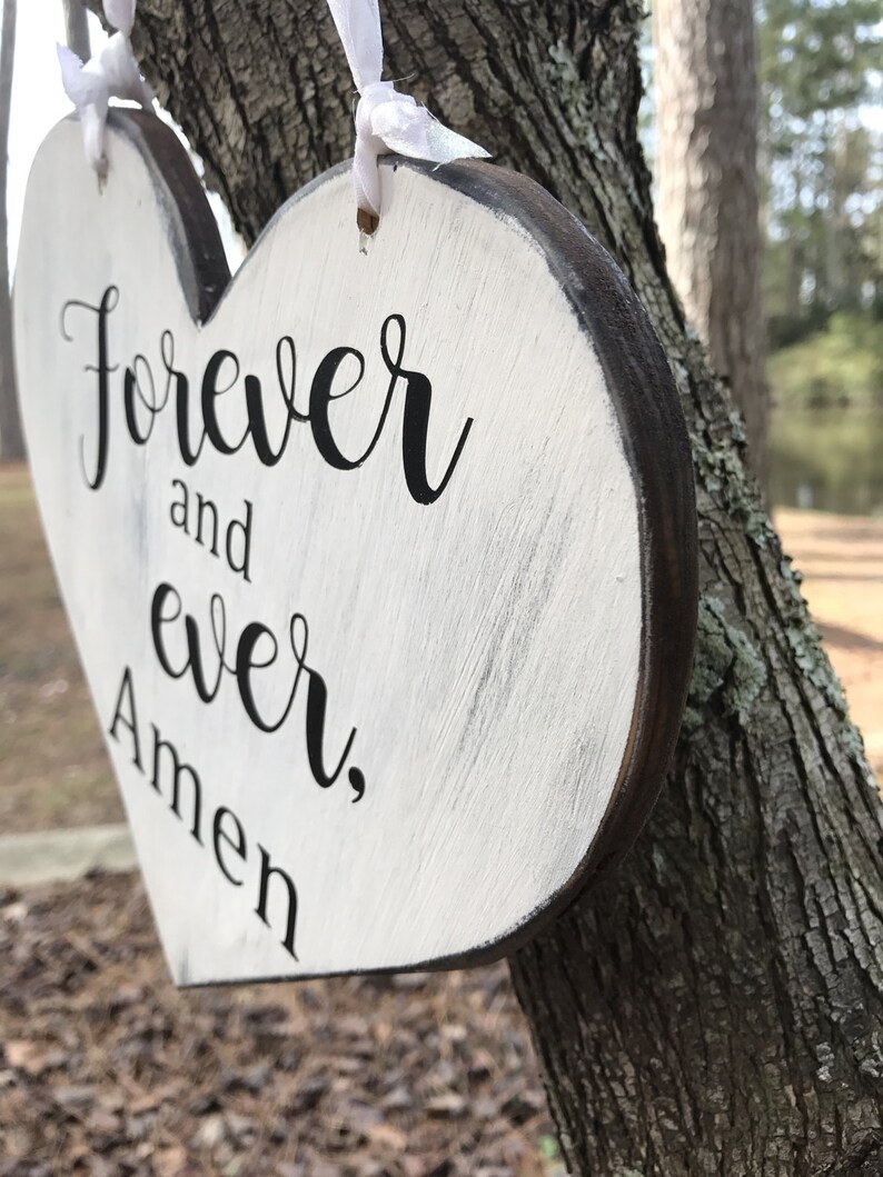 Forever and Ever Amen Heart Wedding or Valentine Wood Sign - Etsy UK
