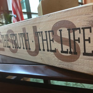 JESUS the Way the Truth the Life Wood Painted Sign - Etsy