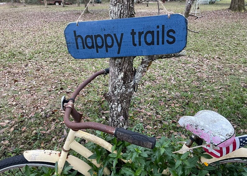Happy Trails Wood Sign 5 X 18 - Etsy
