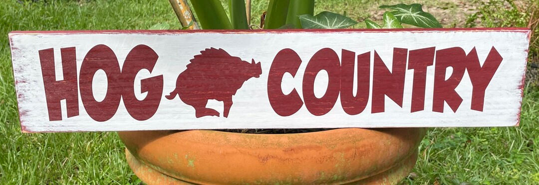 HOG COUNTRY Painted Wood Sign for Razorback Fans! 5 1/2 X 26” - Etsy