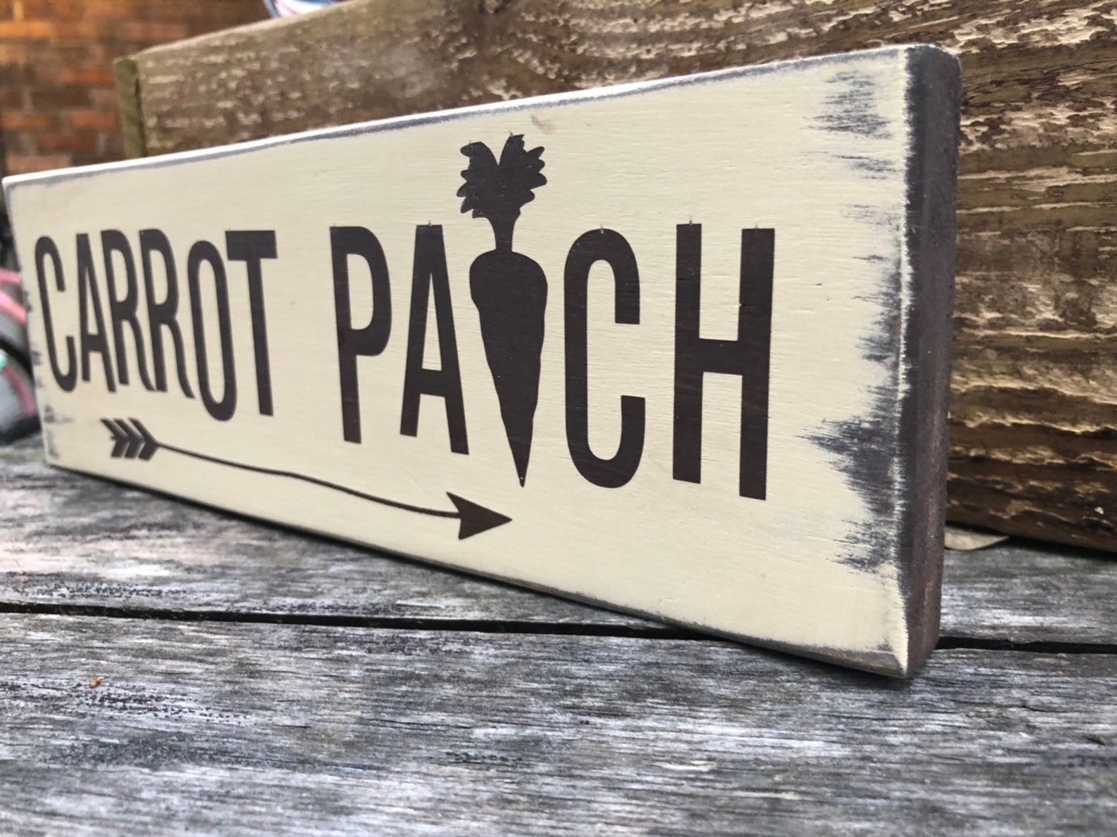 Carrot Patch painted wood sign 11x 3.25 on 1/2 | Etsy