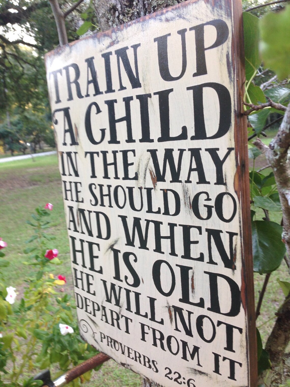 train-up-a-child-bible-verse-scripture-distressed-wood-sign-etsy