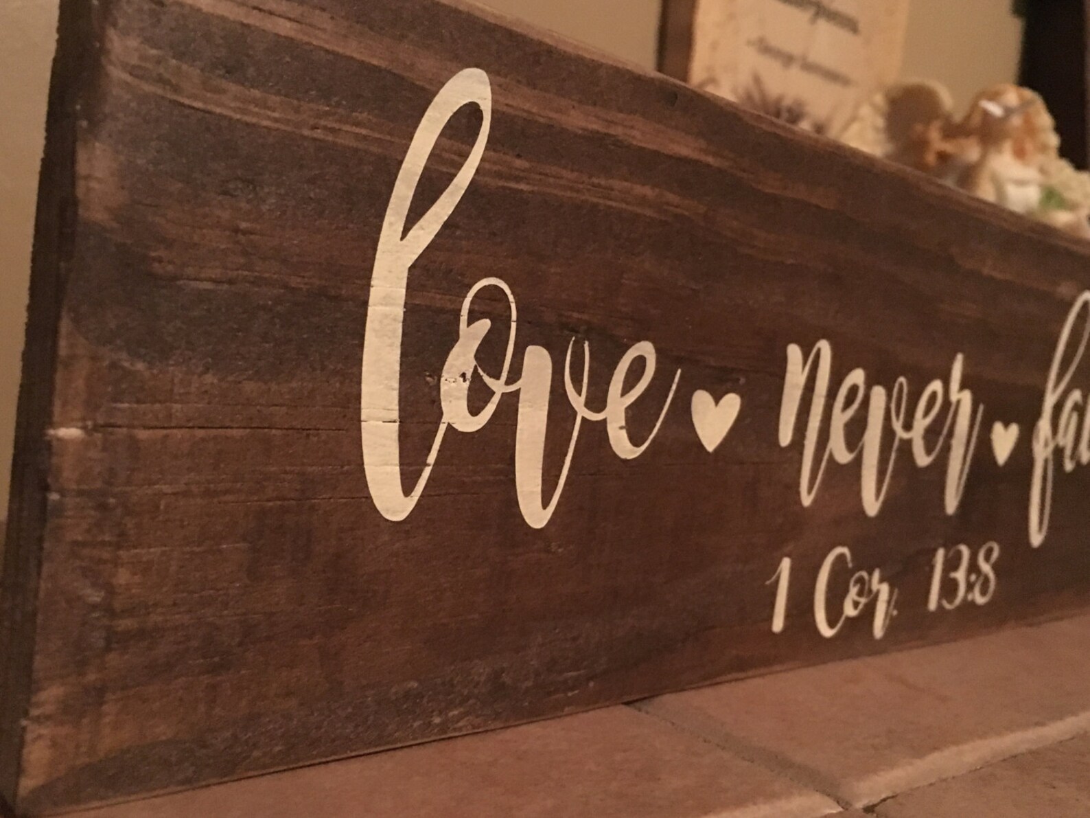 Love Never Fails Wood Sign - Etsy