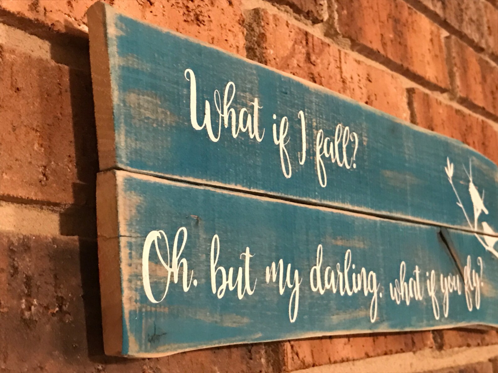 What If I Fall Rustic Wood Pallet Sign | Etsy