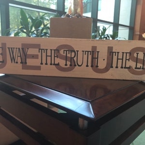 JESUS the Way the Truth the Life Wood Painted Sign - Etsy