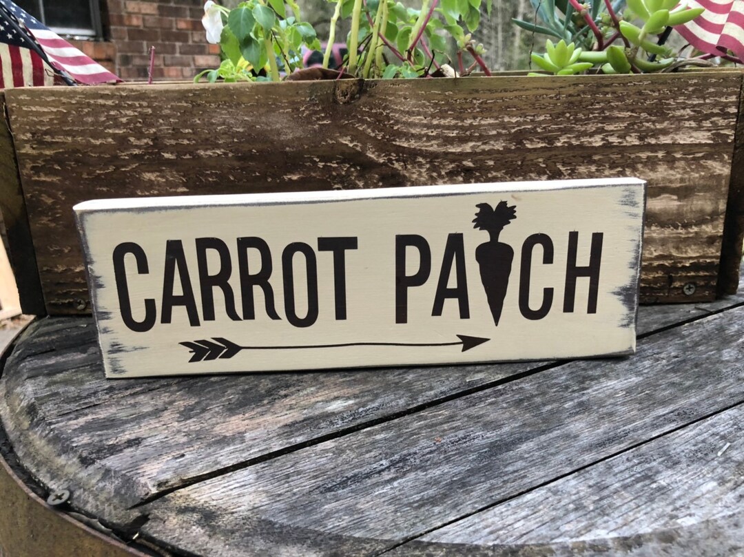 Carrot Patch Painted Wood Sign, 11x 3.25" on 1/2" Pine Wood - Etsy