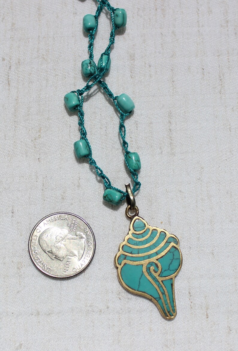 Coral and Turquoise Crocheted Necklace With Turquoise and Gold - Etsy