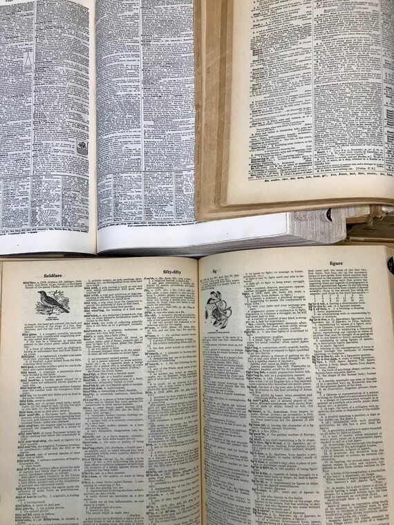 50 Original Vintage/antique Dictionary Pages Dating From 1800s - Etsy