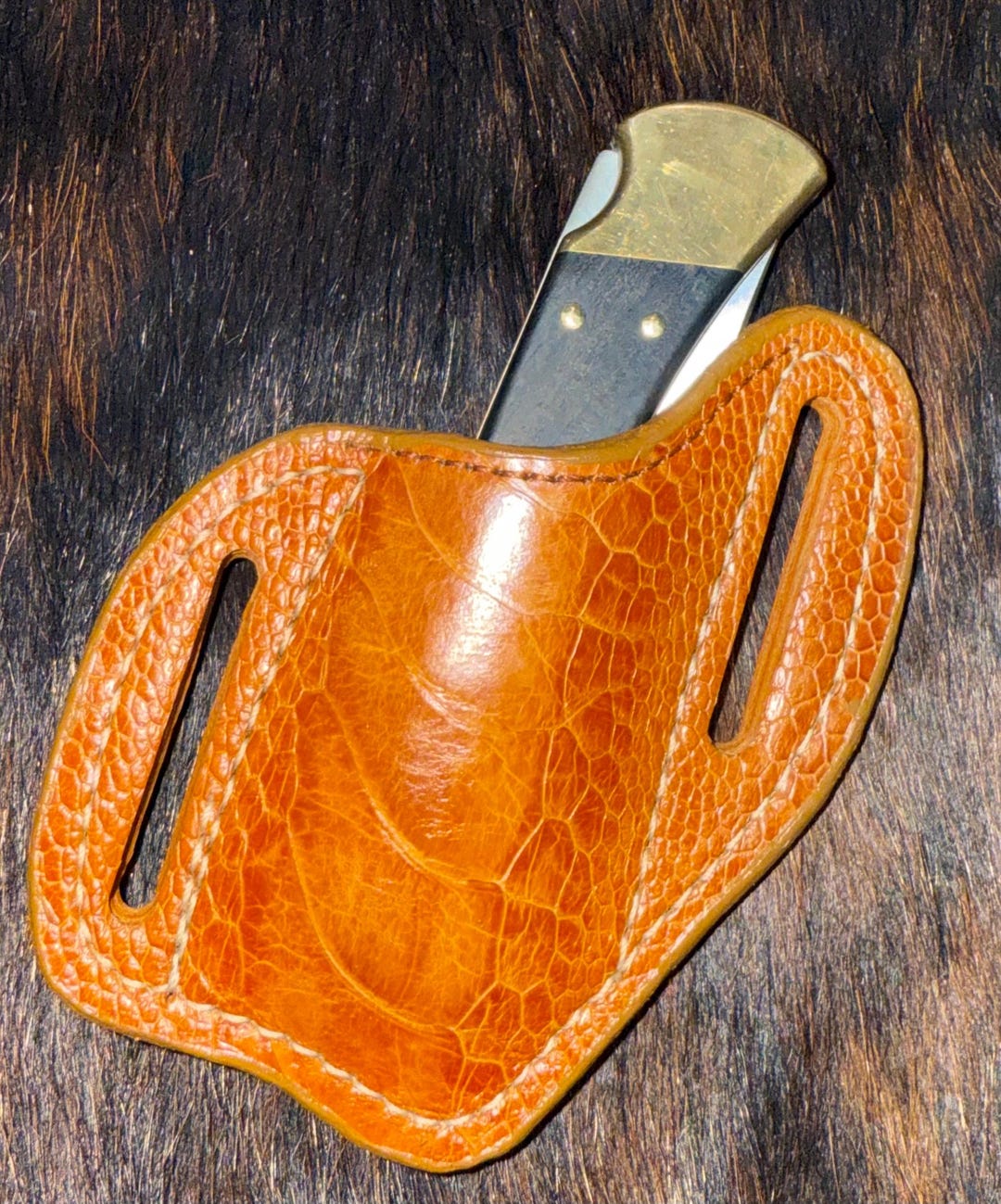 Buck Knife Sheath; Saddle Tan Ostrich Leg - Etsy