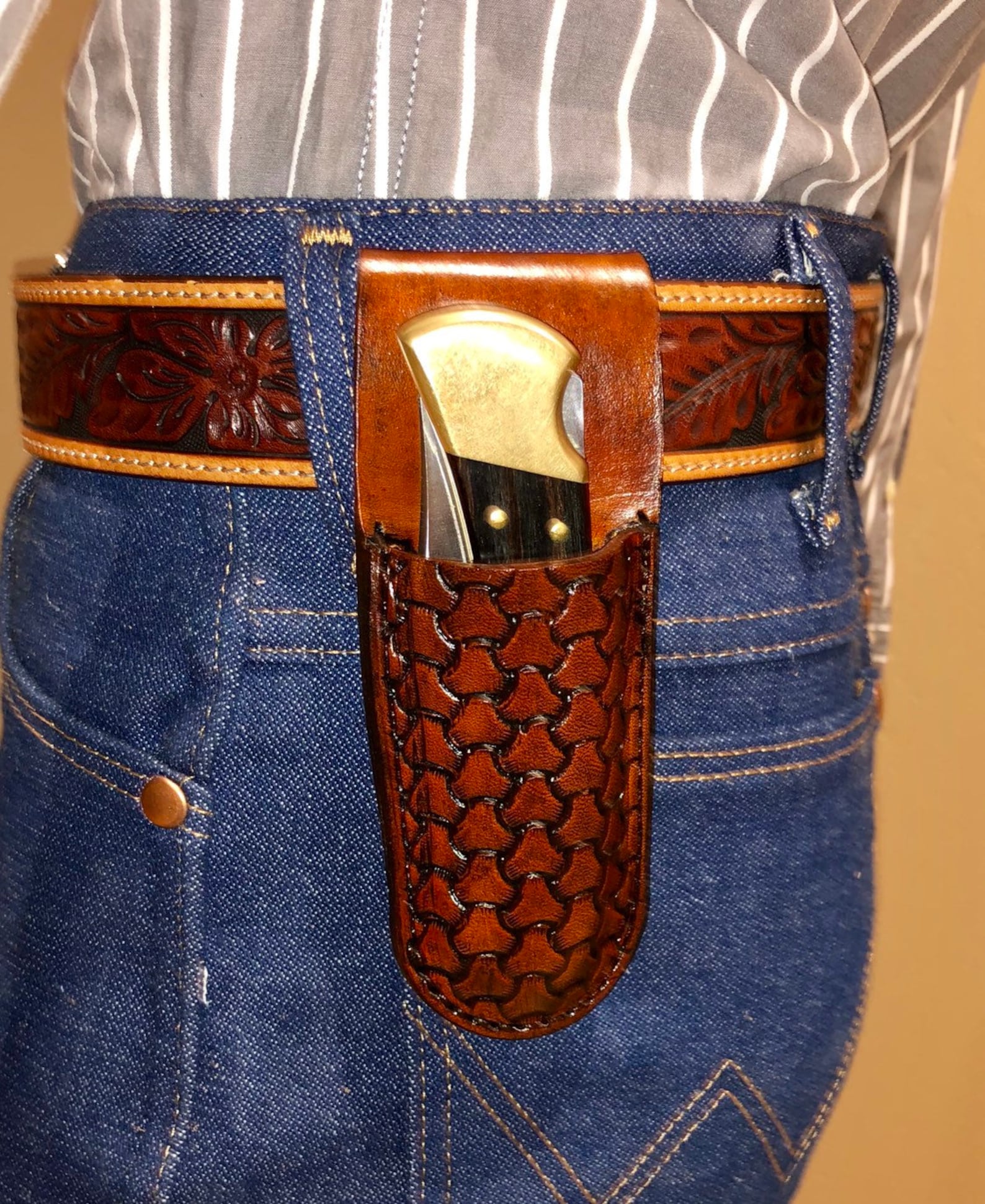 Buck Knife Sheath 110/112 Basketweave | Etsy