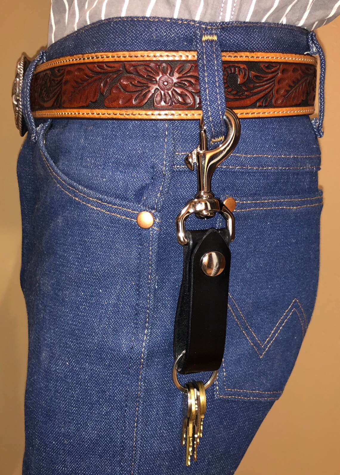 Leather Keychains W Spring Clip - Etsy