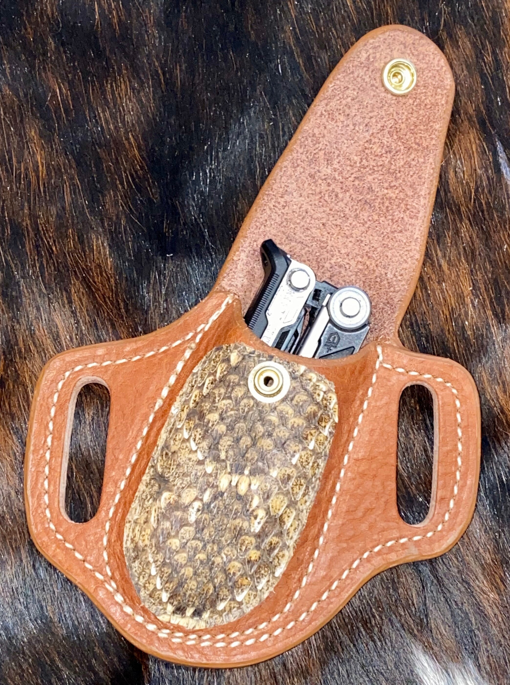 Large Multitool Sheath Pancake Style W Rattlesnake | Etsy