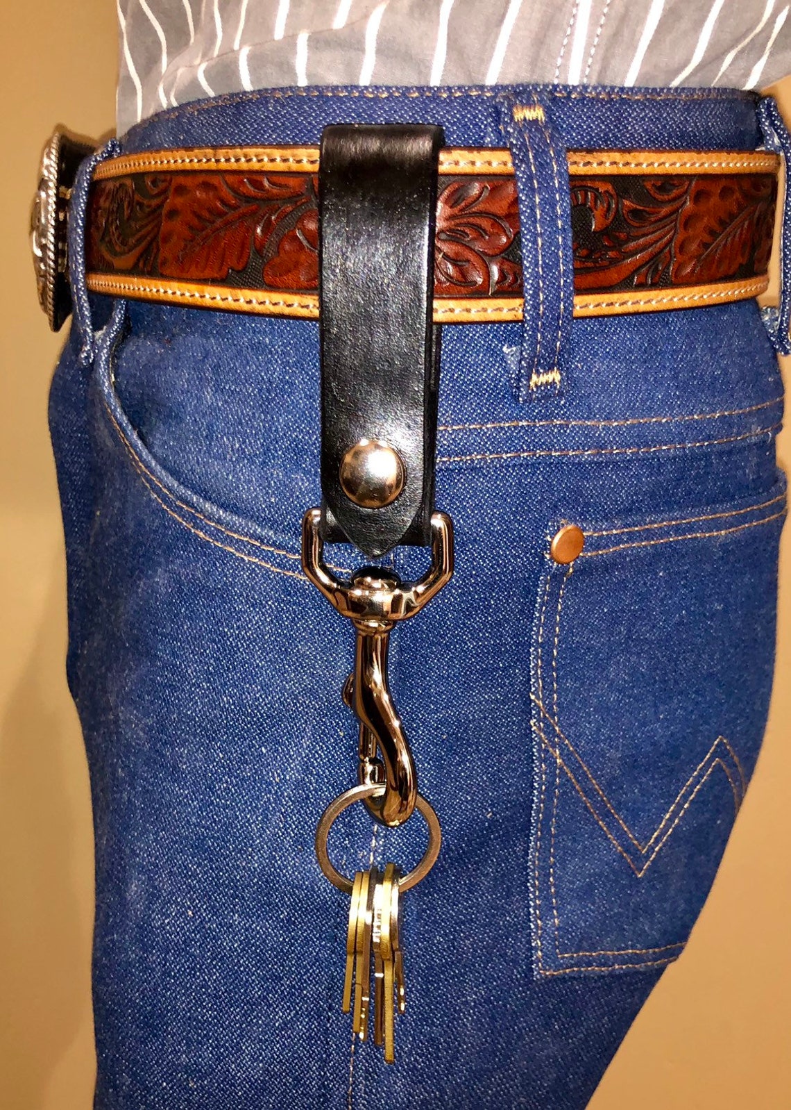 Leather Keychains W Spring Clip - Etsy