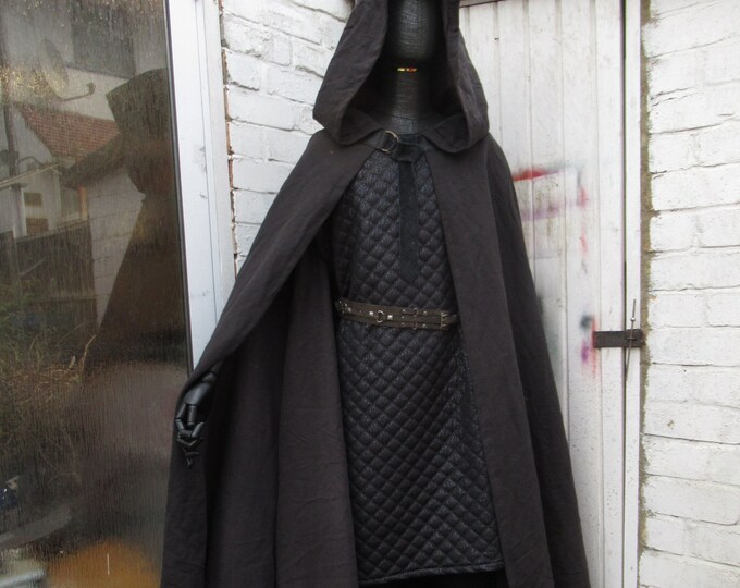 Reenactment Linen Cloak Blue Black With Hood - Etsy