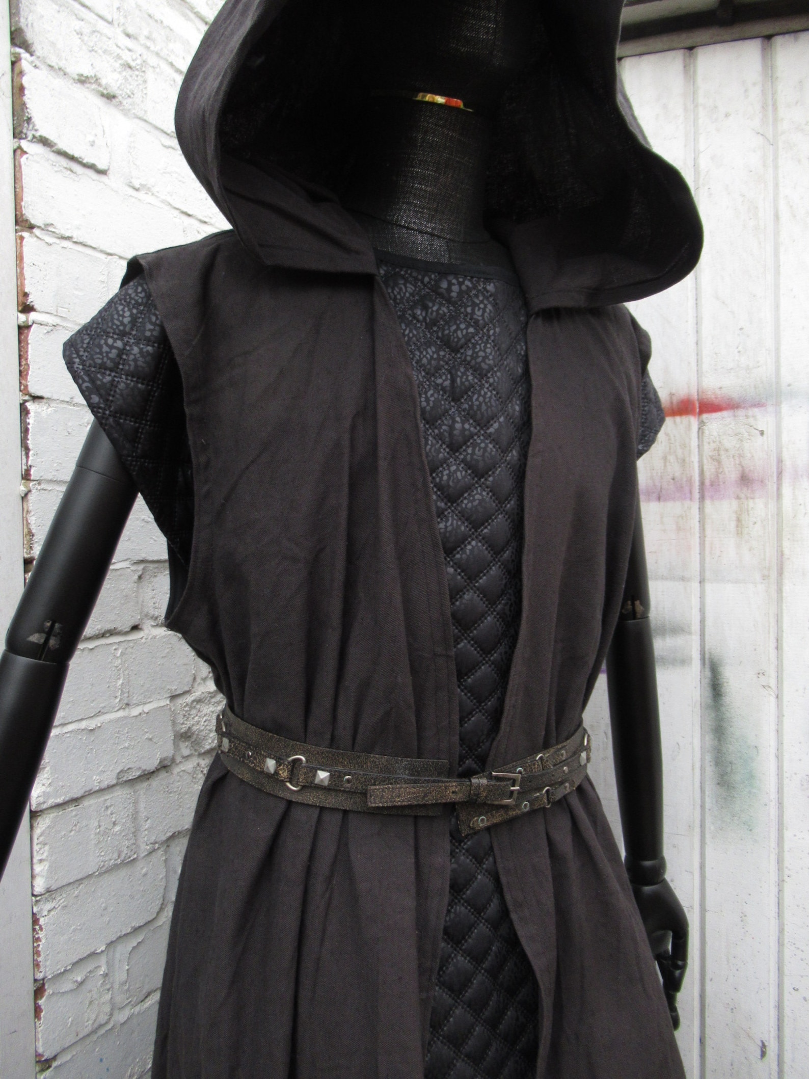 Linen Surcoat Tunic Coat Hooded Open Front - Etsy