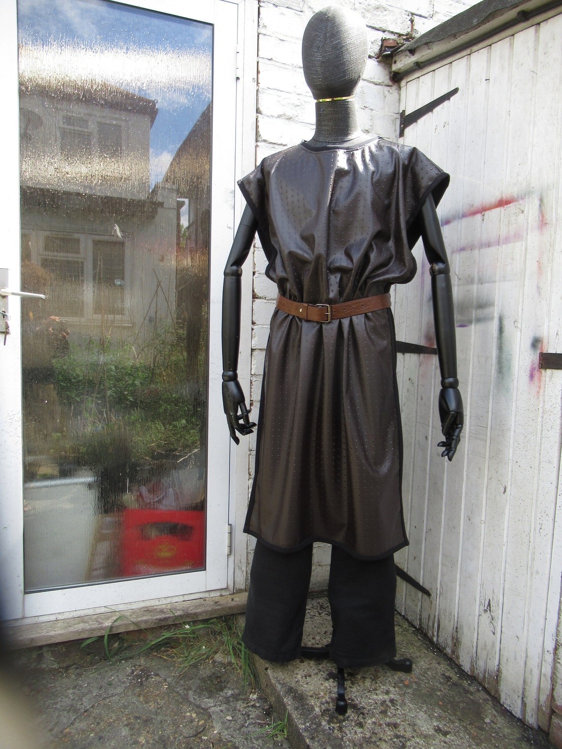Leather Coat Tabard Tunic Set in Dark Brown Black Cream - Etsy