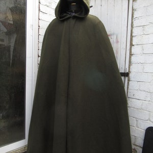 Aragorn Hooded Cloak Warm Wool Look With Leaf Brooch L-XL 57"long ...