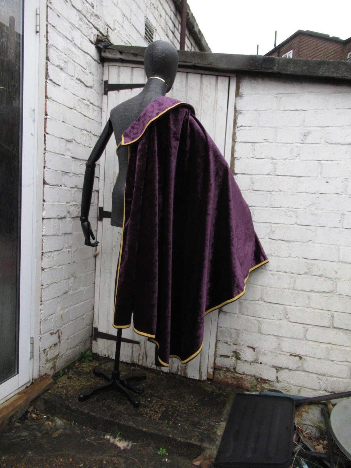Medieval one shoulder cape with collar LARP cloak | Etsy