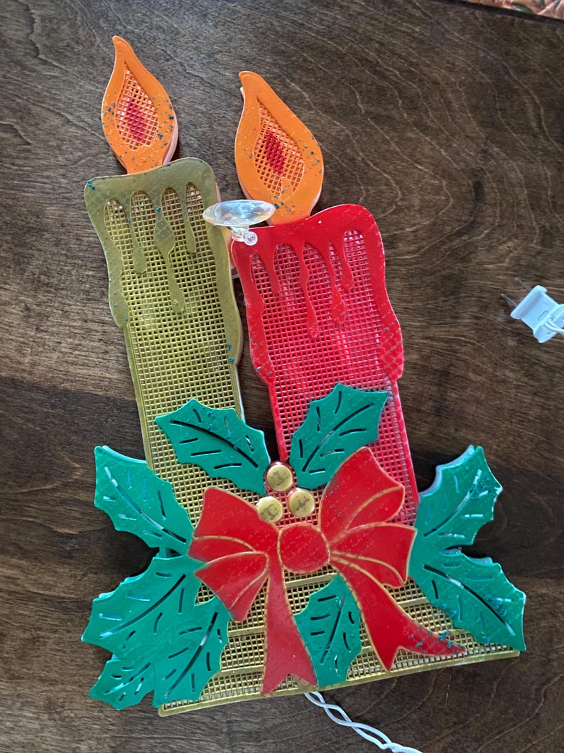 Plastic Christmas Candles Light up Decoration Hanging Decor Indoor ...