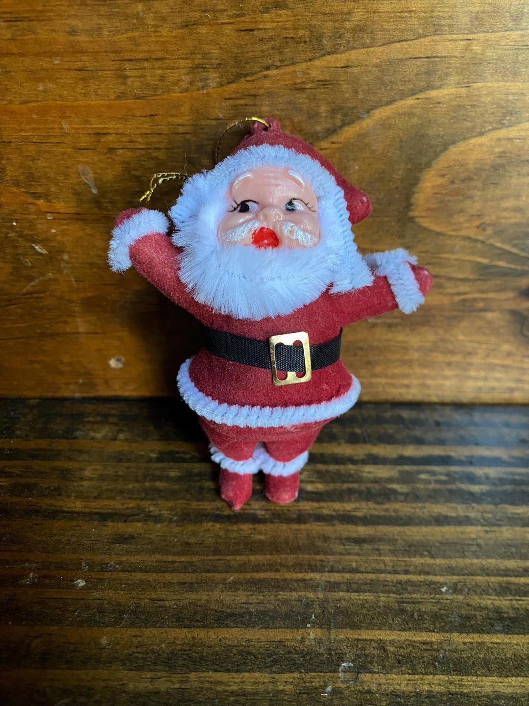 Plastic Vintage Flocked Santa Claus Ornament 1950s - Etsy