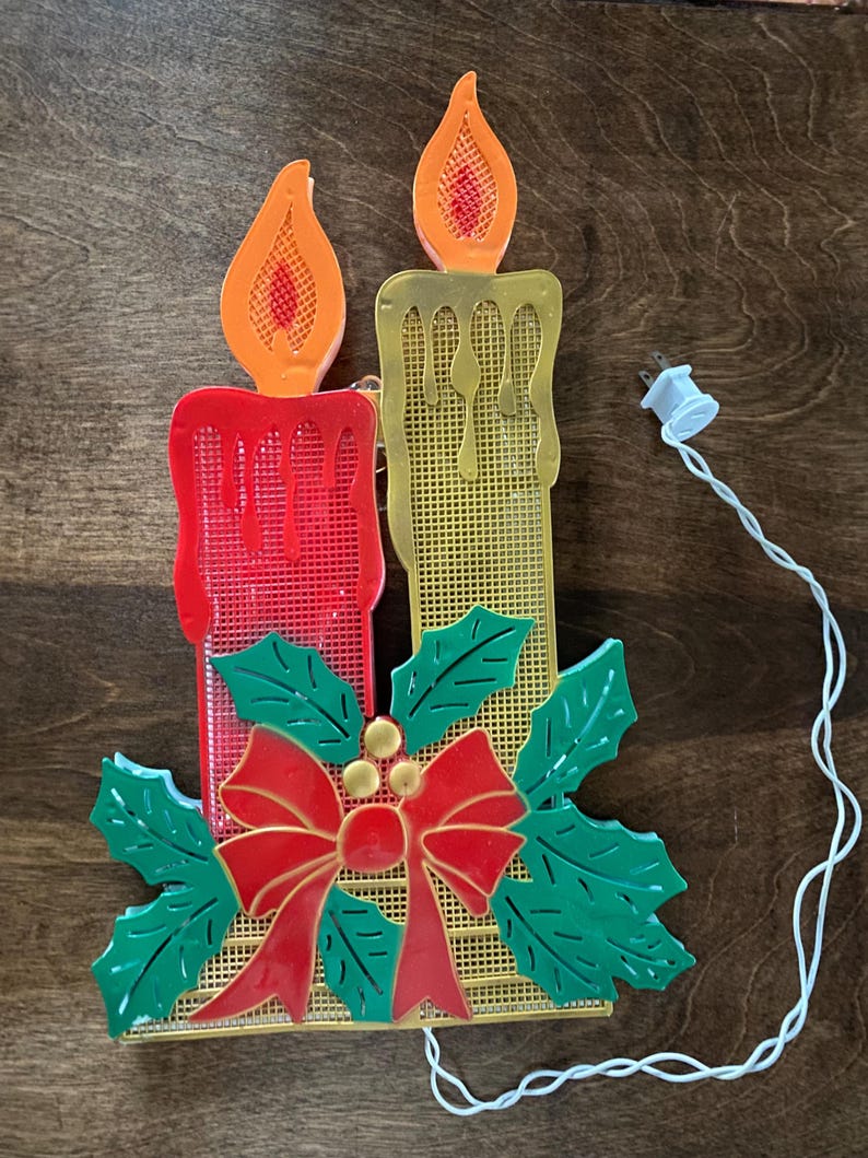 Plastic Christmas Candles Light up Decoration Hanging Decor Indoor ...