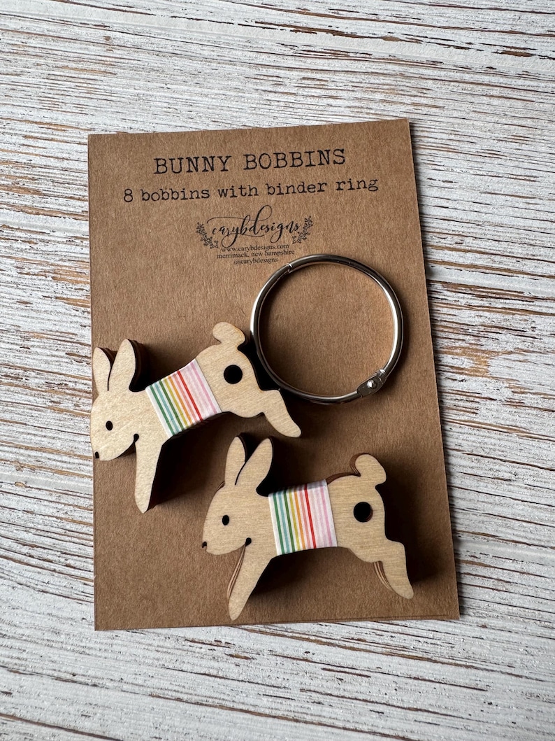 Bunny Rabbit Embroidery Floss Bobbin Gift for Stitchers Thread Winder ...