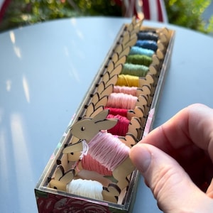 Bunny Rabbit Embroidery Floss Bobbin Gift Set - Etsy