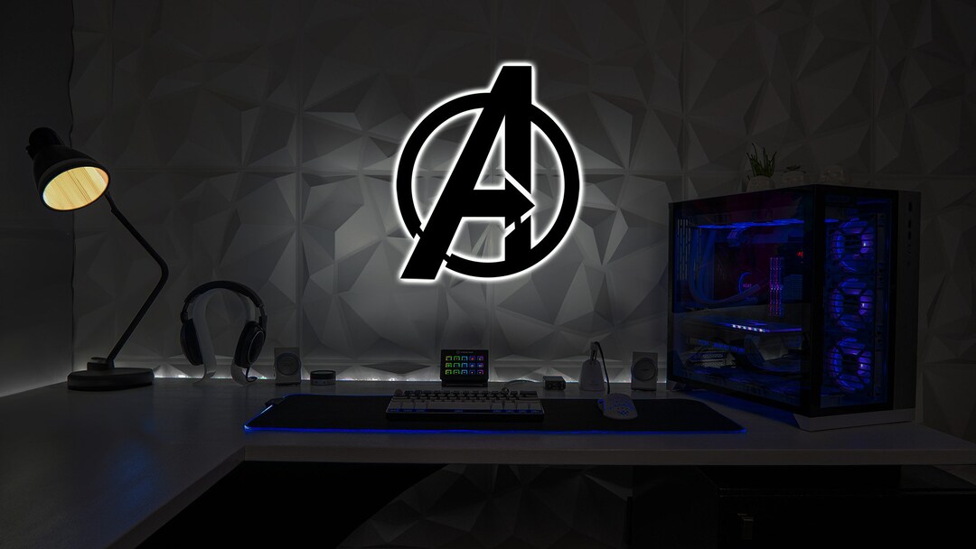 The Avengers LED Neon Sign Wall Art. Marvel Comic Gameroom Backlit Logo ...