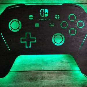Nintendo Switch Pro Game Controller, Back Lit Sign, Game Room Decor ...